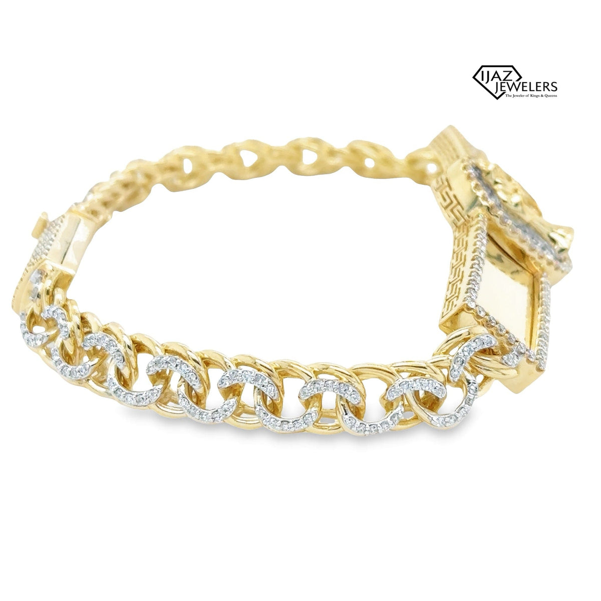 10K Gold Diamond Santa Muerte Plaque Chino Link Bracelet – Ijaz Jewelers