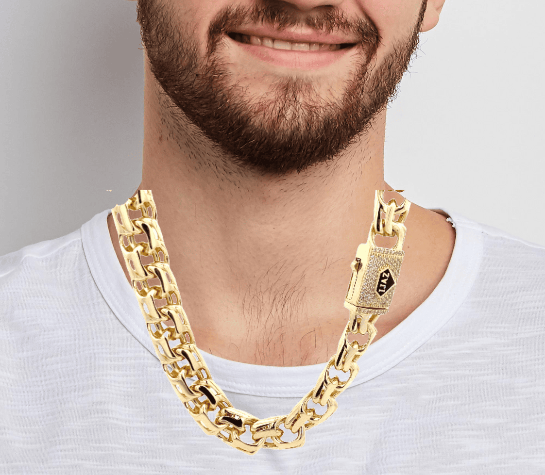 10K Gold High Polish Chino Chain 14Mm 26" – Ijaz Jewelers