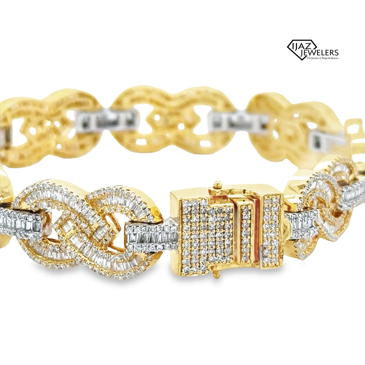 10K Gold Two Tone Diamond Infinity Link Bracelet – Ijaz Jewelers