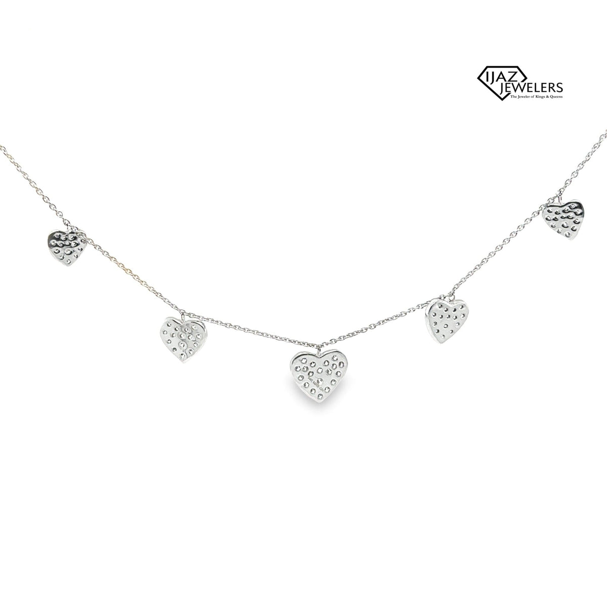 14K White Gold Diamond Heart Neclace – Ijaz Jewelers
