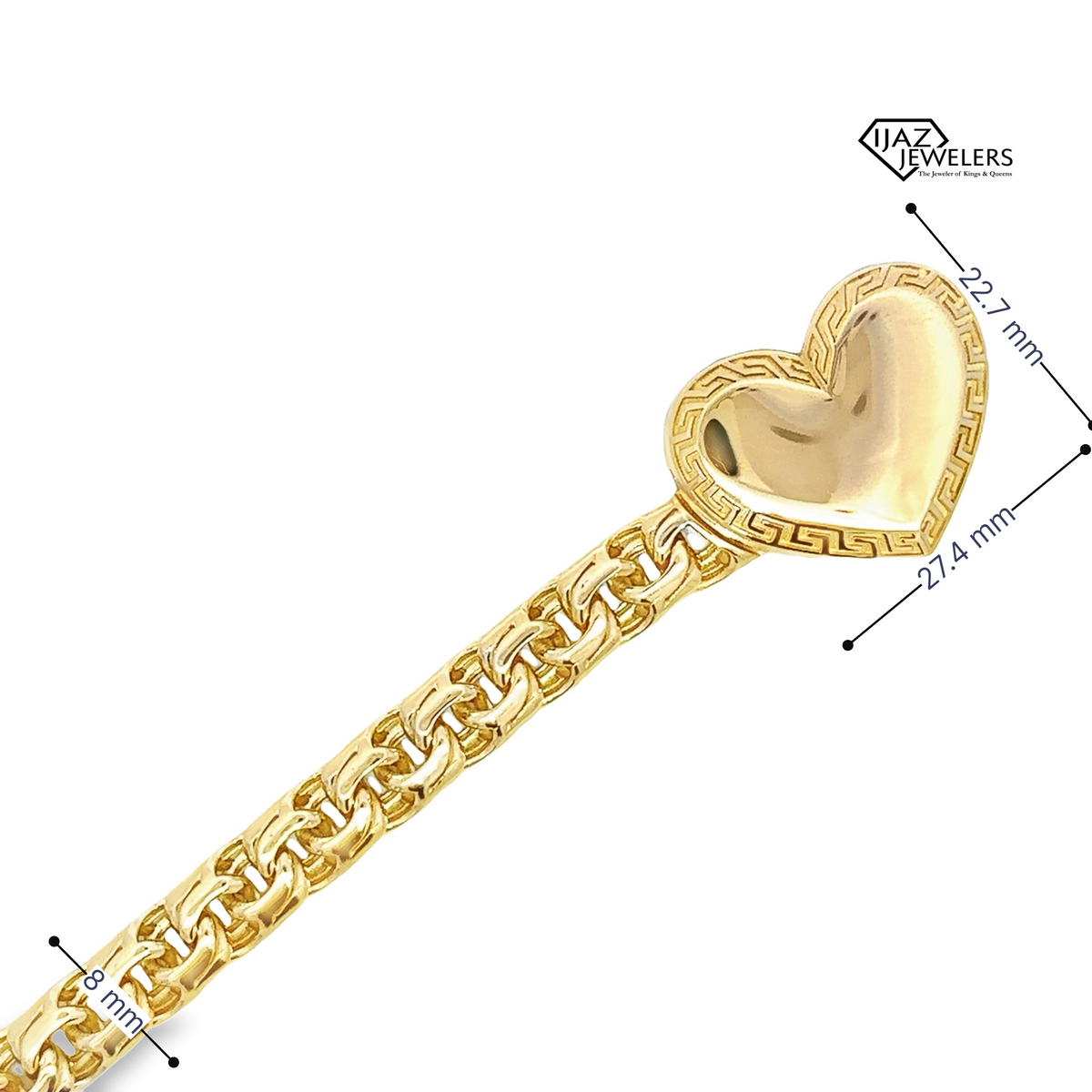 10K Gold Chino Link Tribal Heart Lock Chain – Ijaz Jewelers