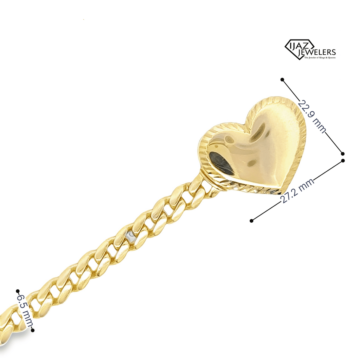 10K Gold Cuban Link Diamond Cut Heart Lock Chain – Ijaz Jewelers