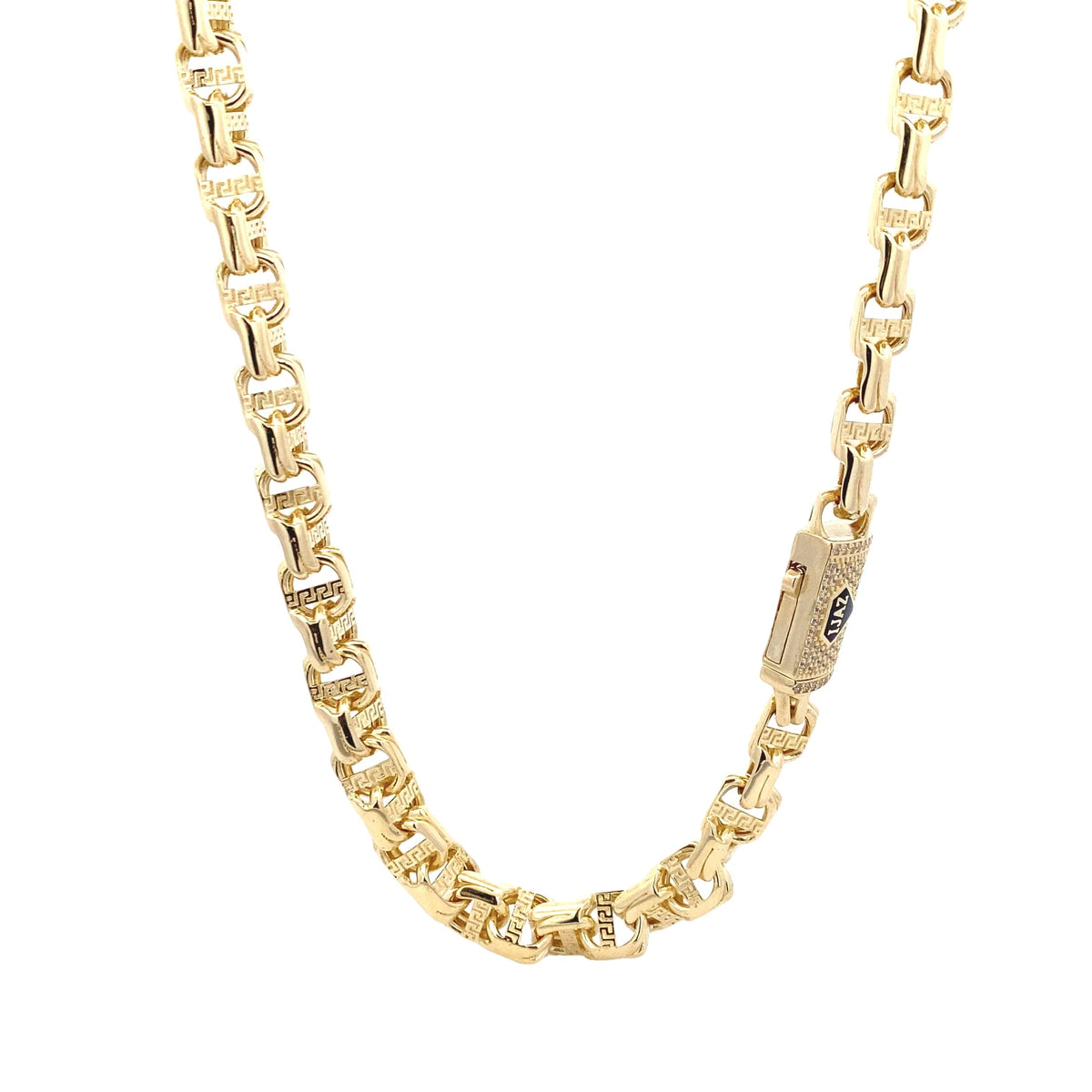 10K Gold Greek Tribal Chino Chain 26" 8Mm – Ijaz Jewelers