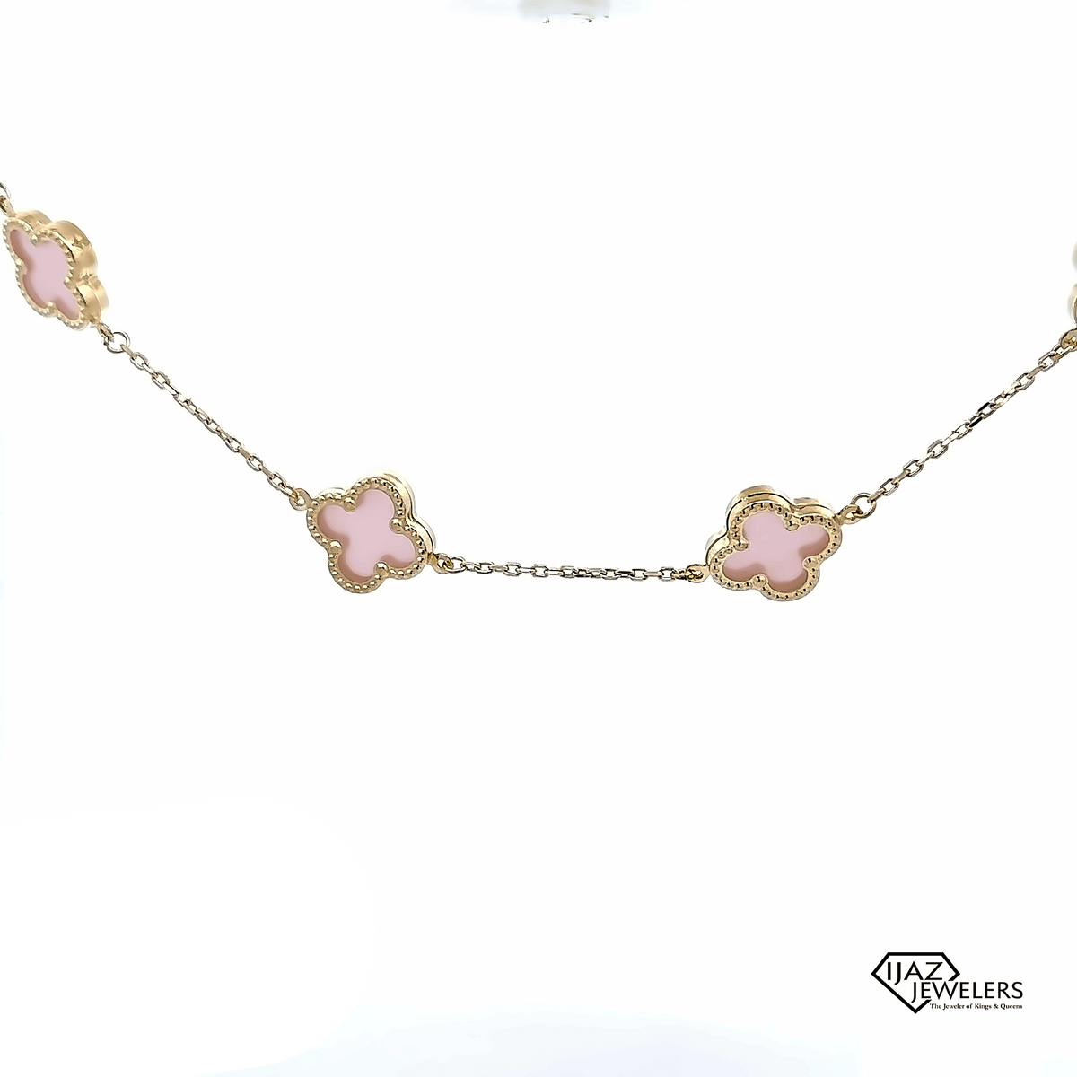 10K Gold Pink Porcelain VC Inspired Necklace – Ijaz Jewelers