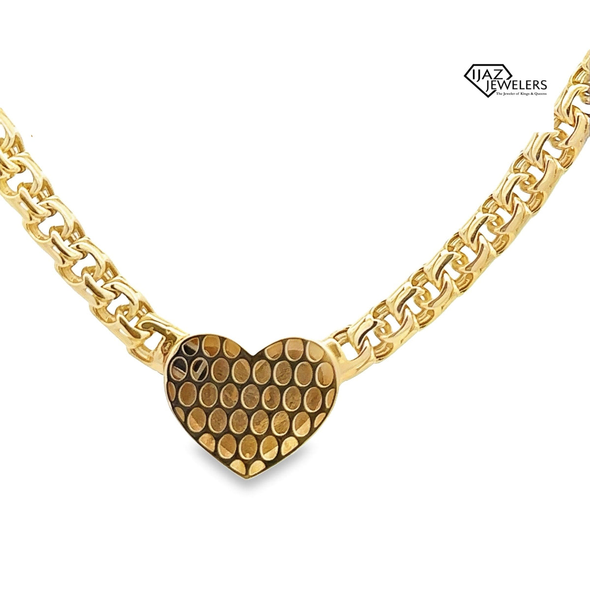 10K Gold Chino Link Diamond Cut Heart Lock Chain – Ijaz Jewelers