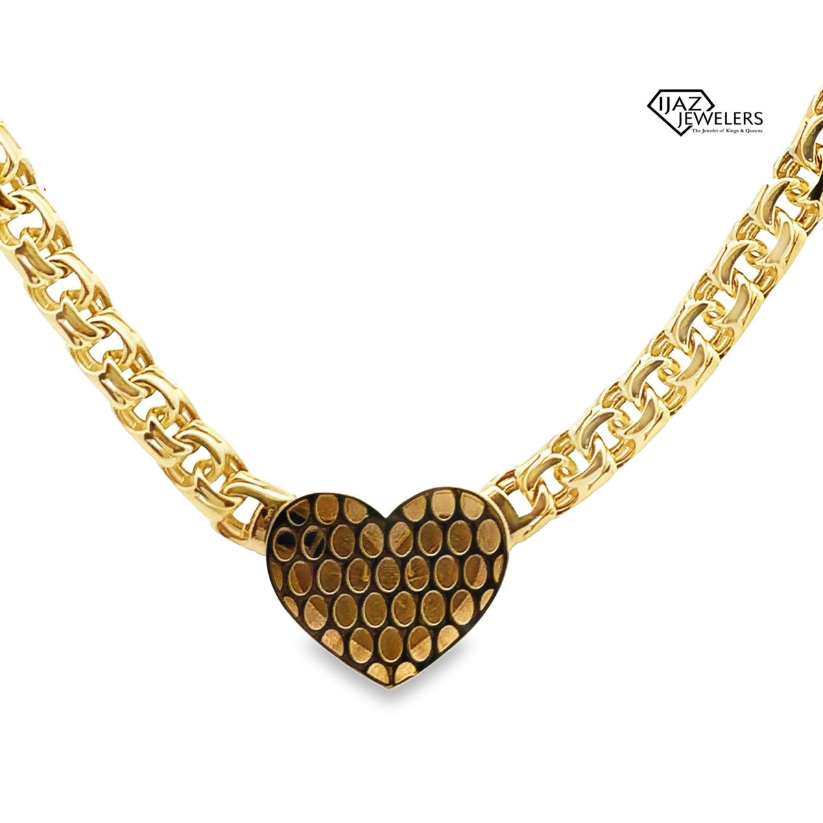 10K Gold Chino Link Tribal Heart Lock Chain – Ijaz Jewelers