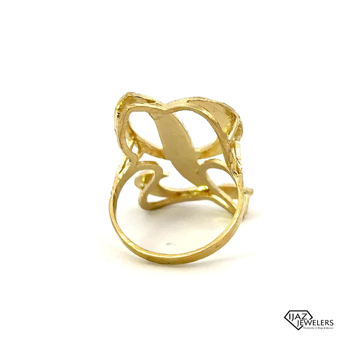 10K Gold Big Diamond Cut L Ring – Ijaz Jewelers