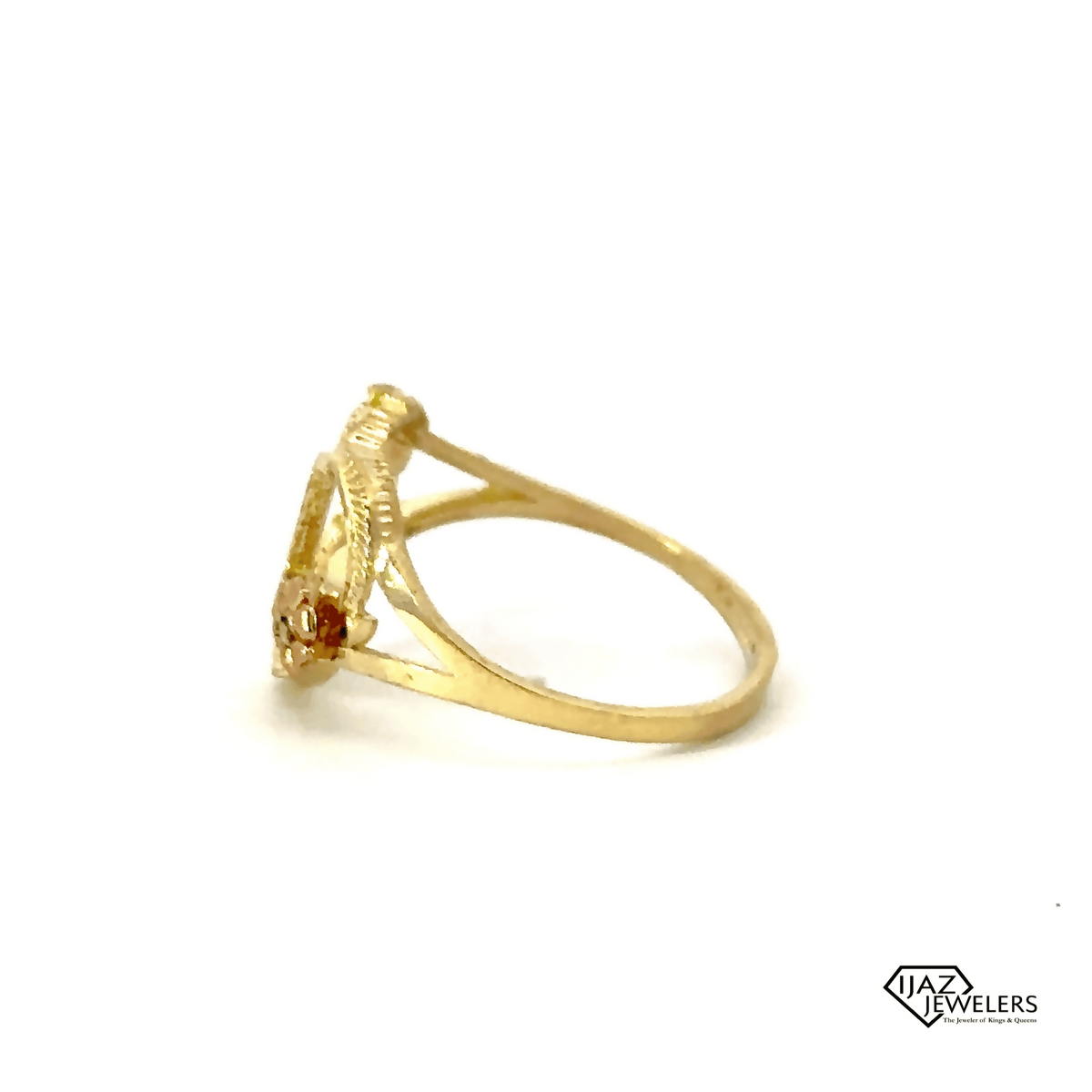 10K Gold Three Tone Heart L Ring – Ijaz Jewelers