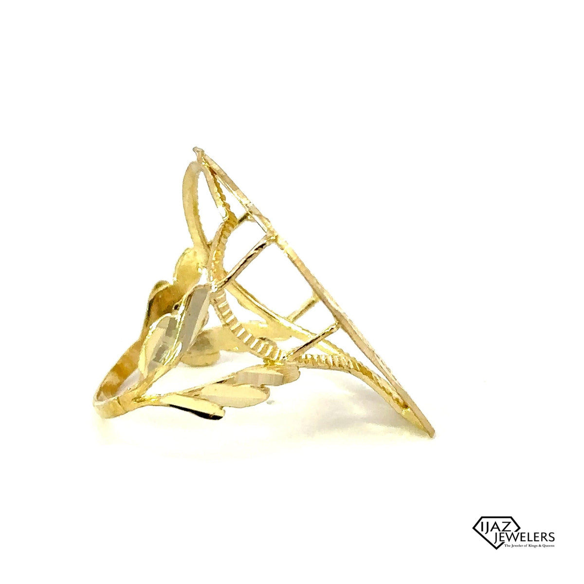 10K Gold Big Curved Heart L Ring – Ijaz Jewelers