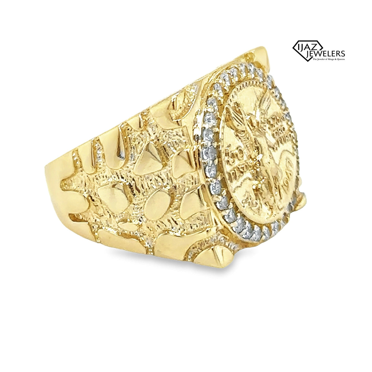 10K Gold Replica Centenario Nugget Ring – Ijaz Jewelers