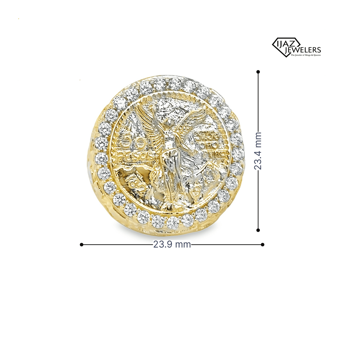 10K Gold CZ Replica Centenario Ring – Ijaz Jewelers