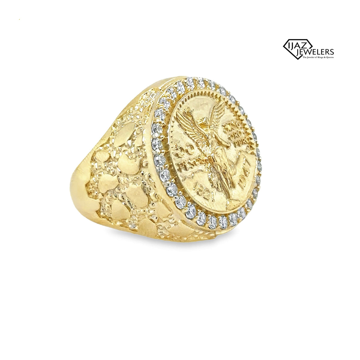 10K Gold CZ Replica Centenario Ring – Ijaz Jewelers