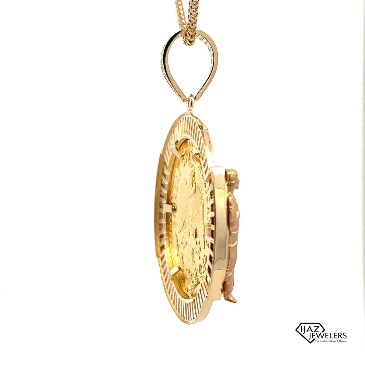 10K Gold Centenario Replica W/ CZ Rose Gold St. Jude Bezel Charm – Ijaz ...