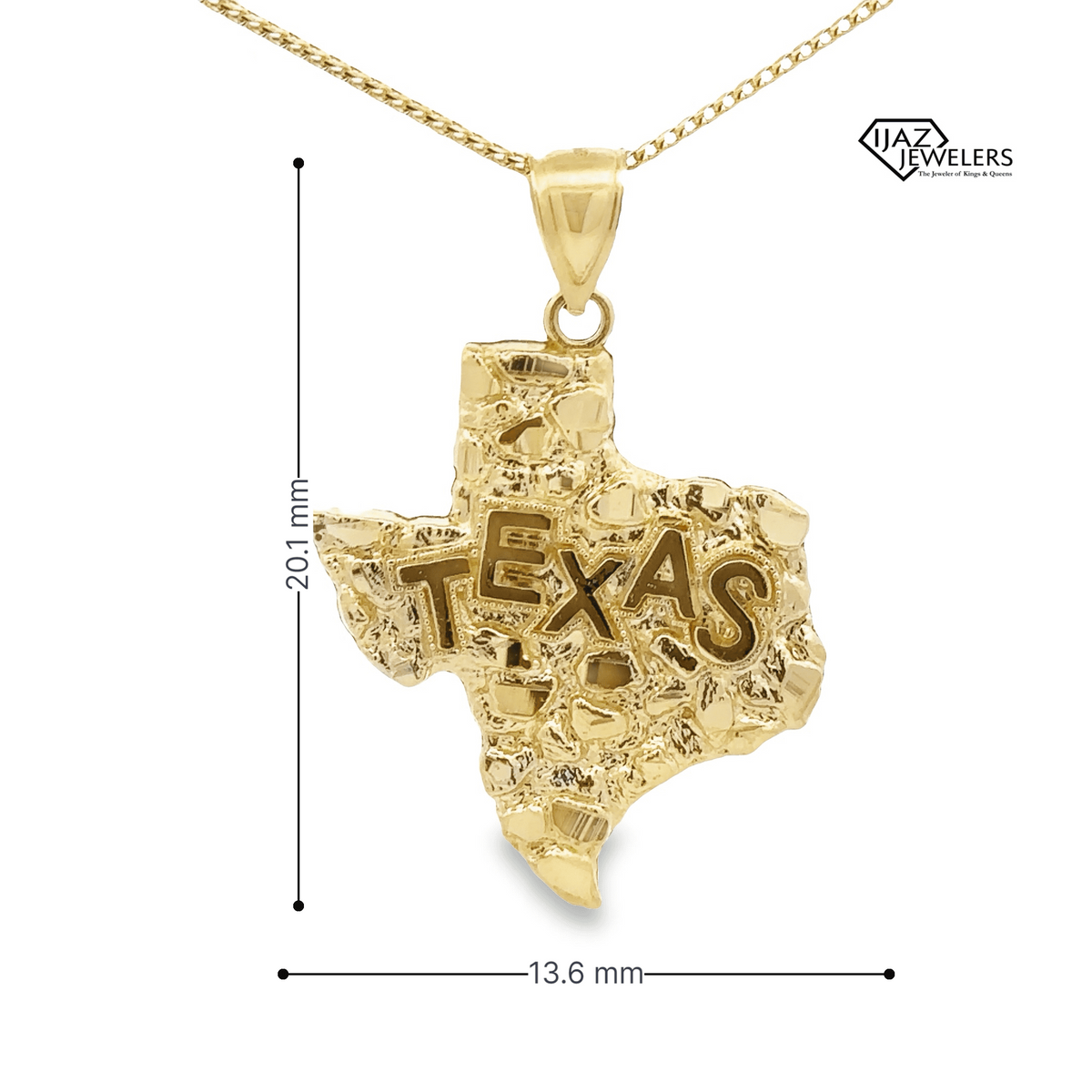 10K Gold Nugget Great State Of Texas Charm – Ijaz Jewelers