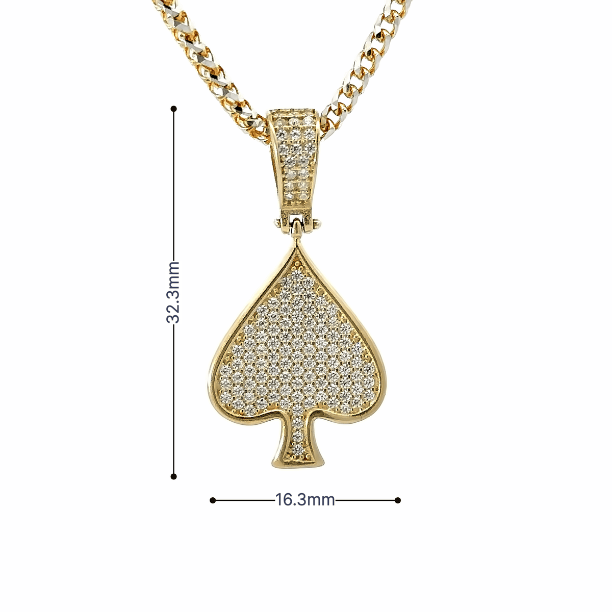 10K Gold CZ Spade Charm – Ijaz Jewelers
