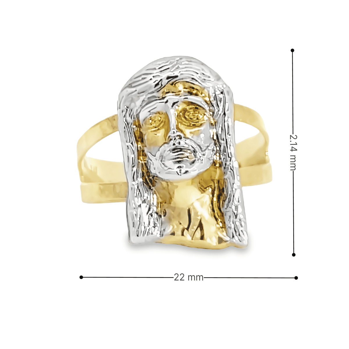 10K Two Tone Jesus Christ Ring – Ijaz Jewelers