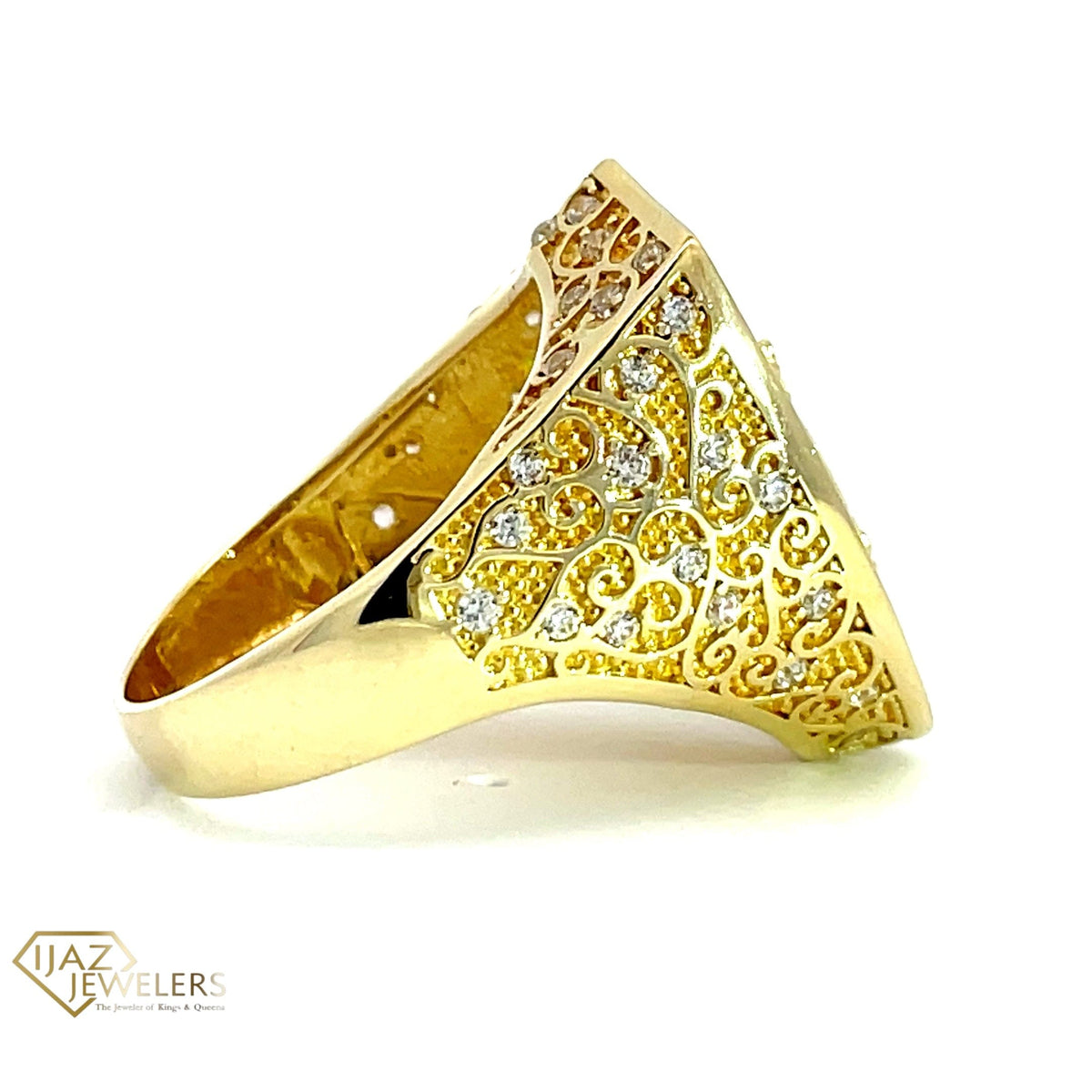 10K Gold Cz Virgin Mary Shield Ring – Ijaz Jewelers