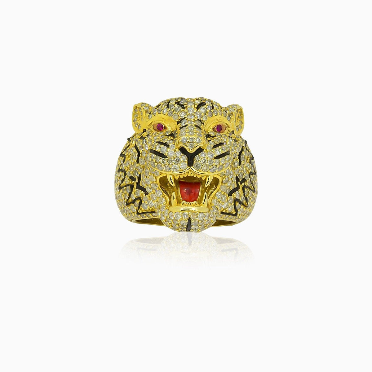 10k Gold Tiger Face Men's Diamond Ring – Ijaz Jewelers