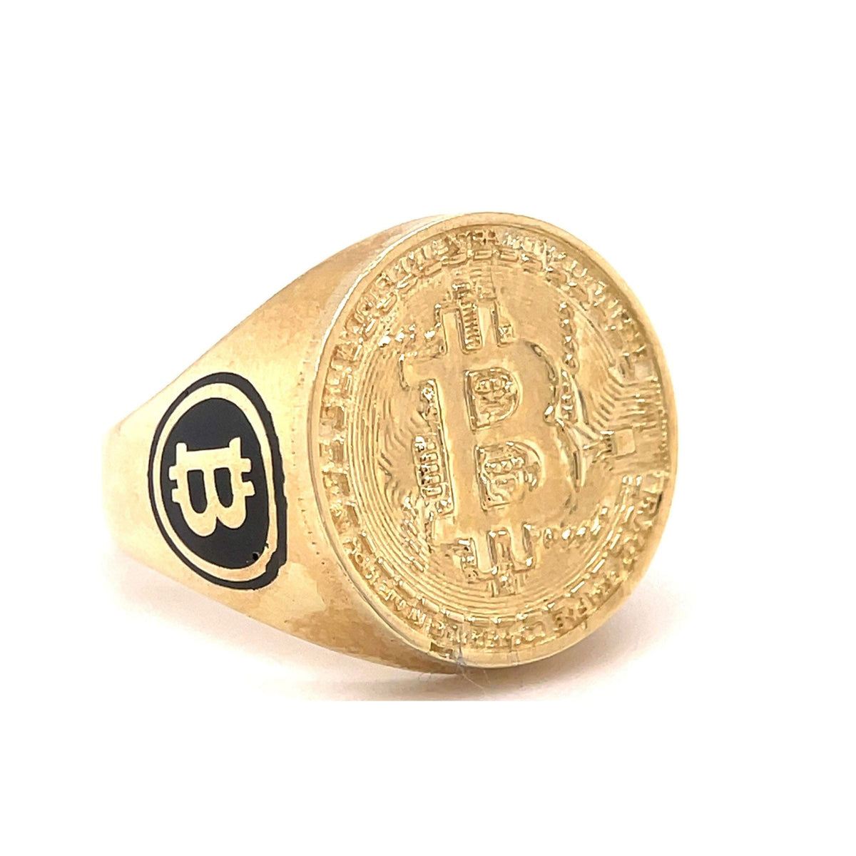 10K Gold Bitcoin Ring – Ijaz Jewelers