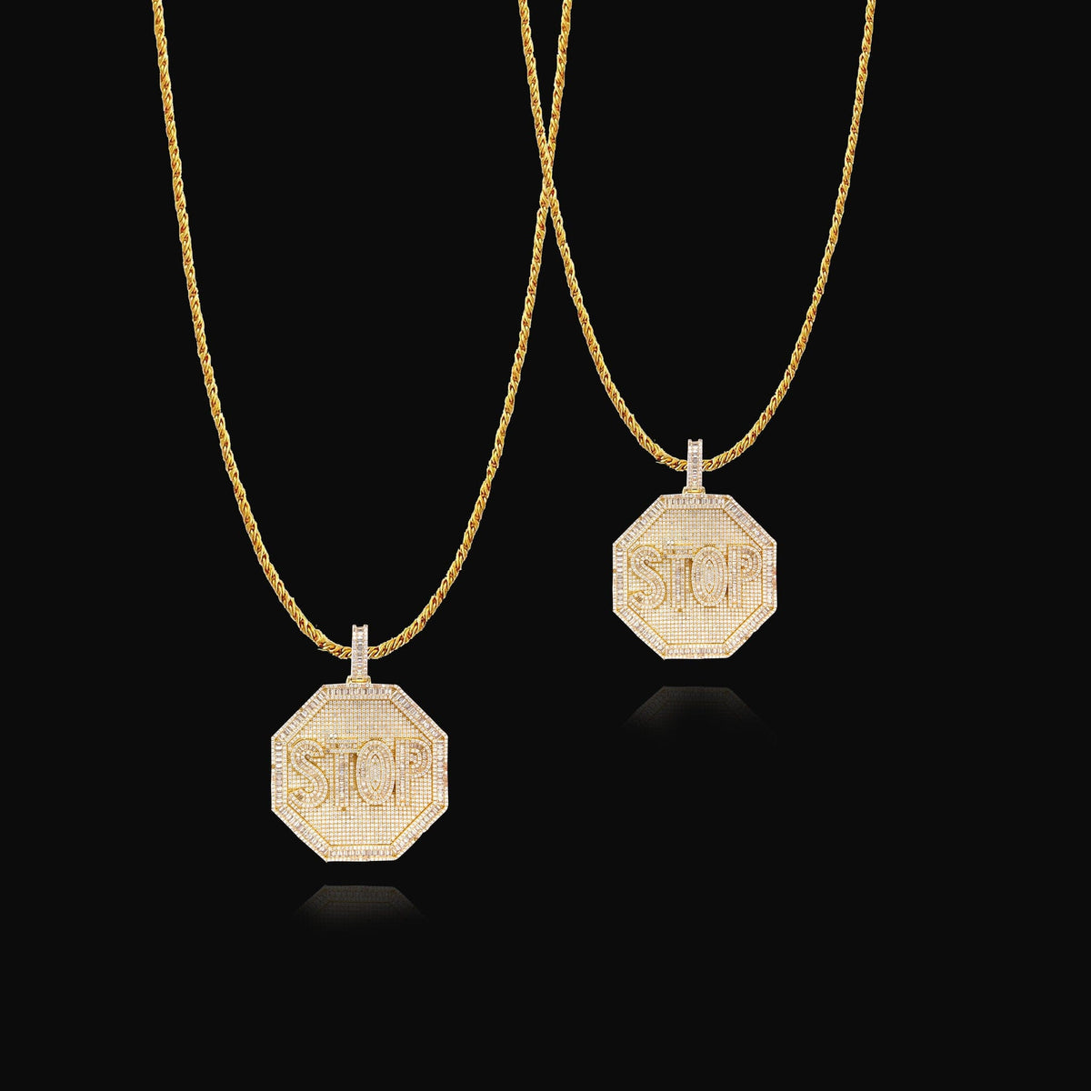 10k Yellow Gold Stop Sign Pendant – Ijaz Jewelers