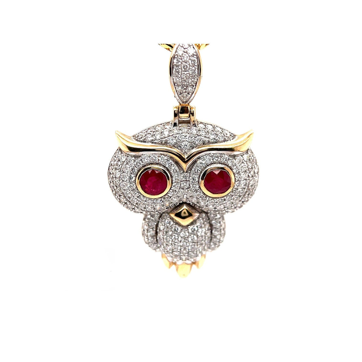 14k Gold and Diamond Owl Ruby Pendant – Ijaz Jewelers